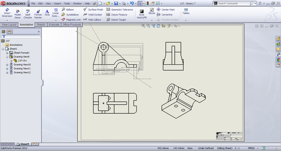 Tutorial Generating Drawing From The Existing Part In Solidworks 9963