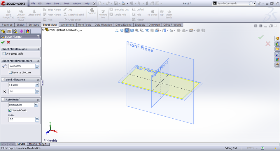 Tutorial - Sketched bend feature (Sheet metal) in SolidWorks? - GrabCAD
