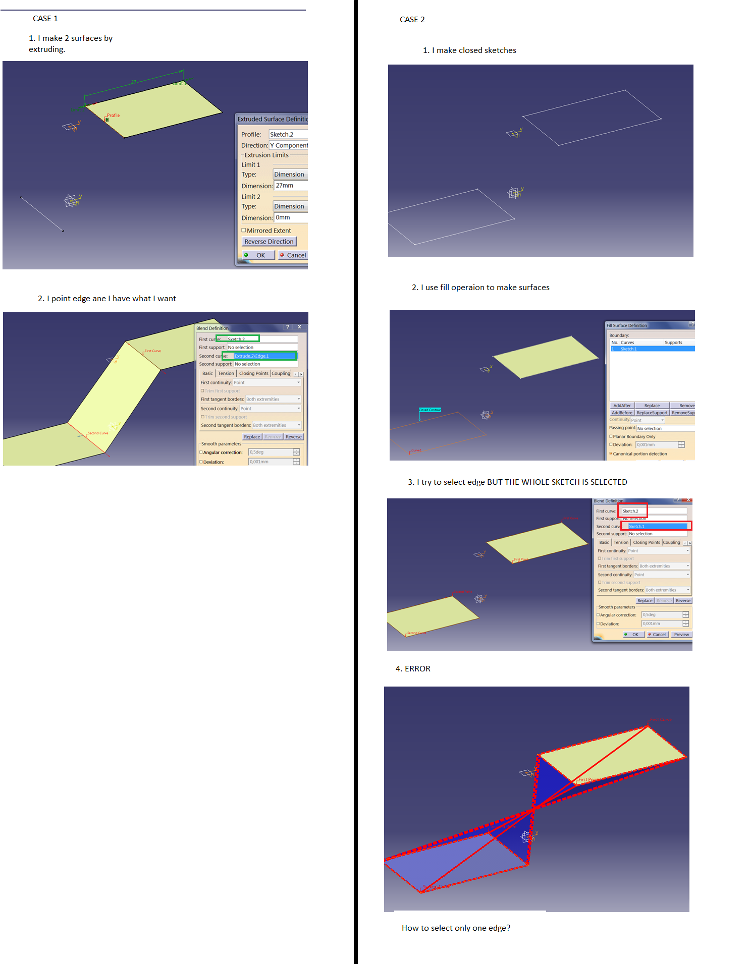 CATIA: Generative Shape design - Fill operation. | GrabCAD Questions