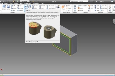 Tutorial:How to use holes wizard in Autodesk Inventor? - GrabCAD