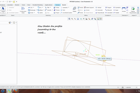 Sweep Command in Creo Parametric 1.0 - GrabCAD