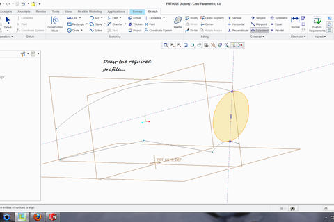 Sweep Command in Creo Parametric 1.0 - GrabCAD