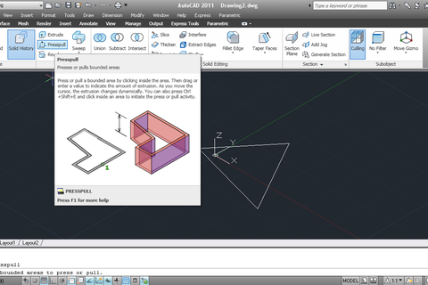 Tutorial - Press-pull tool in AutoCAD 2011? - GrabCAD