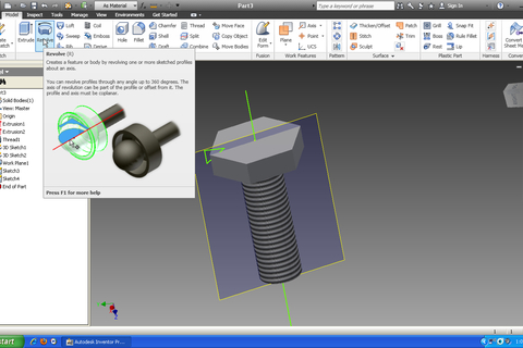Tutorial: How to model a hexagonal bolt in Autodesk Inventor? - GrabCAD