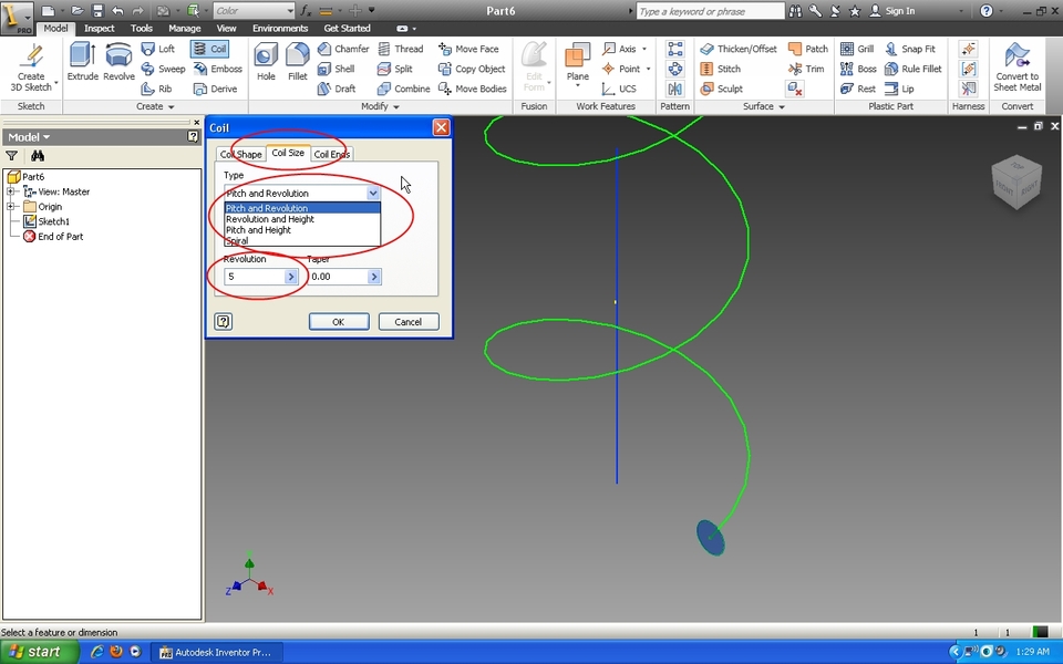 Tutorial: How to use coil feature in Autodesk Inventor? - GrabCAD