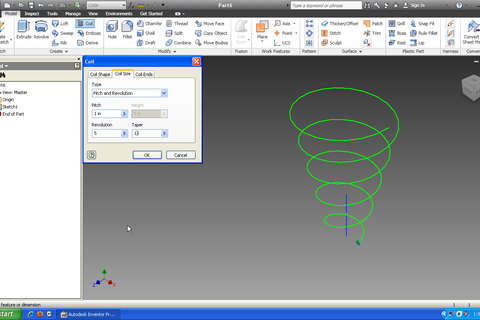 Tutorial: How to use coil feature in Autodesk Inventor? - GrabCAD