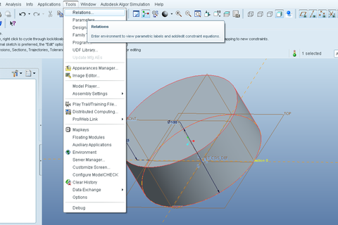 Tutorial - Relations in Pro Engineer Wildfire aka Creo Elements Pro? - GrabCAD