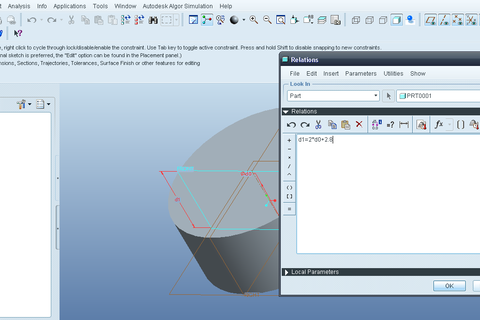 Tutorial - Relations in Pro Engineer Wildfire aka Creo Elements Pro? - GrabCAD