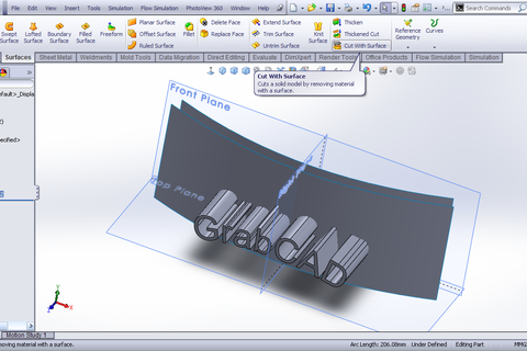 Tutorial - Extruding curved surface in SolidWorks? - GrabCAD