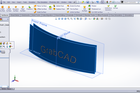 Tutorial - Extruding curved surface in SolidWorks? - GrabCAD