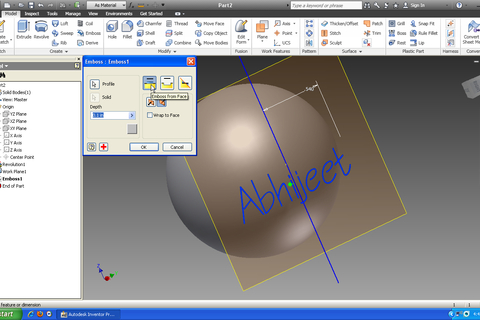 Tutorial: How to use emboss feature in Autodesk Inventor? - GrabCAD