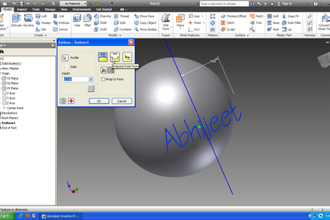 Tutorial: How to use emboss feature in Autodesk Inventor? - GrabCAD