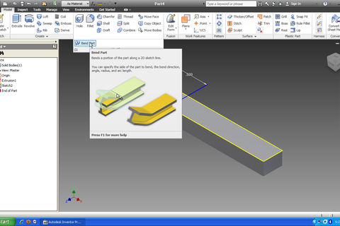 Tutorial: How to use "bend part" feature in Autodesk Inventor? - GrabCAD