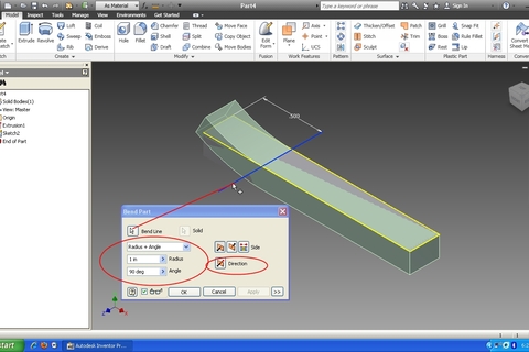 Tutorial: How to use "bend part" feature in Autodesk Inventor? - GrabCAD