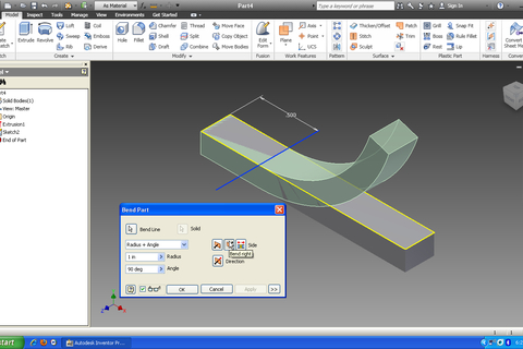 Tutorial: How to use "bend part" feature in Autodesk Inventor? - GrabCAD