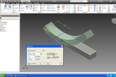 Tutorial: How to use "bend part" feature in Autodesk Inventor? - GrabCAD