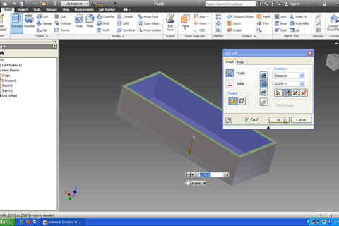 Tutorial: How to use rib feature in Autodesk Inventor? - GrabCAD