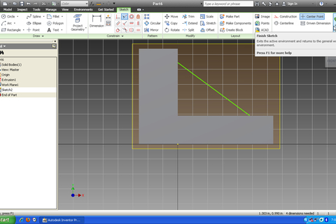 Tutorial: How to use rib feature in Autodesk Inventor?-Lesson 2 - GrabCAD