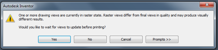 How to quick update on raster state in 2D drawing Autodesk Inventor ...
