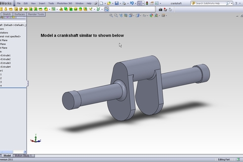 Tutorial: How to perform the simulation of a crankshaft in Solidworks ...