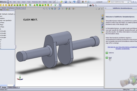 Tutorial: How to perform the simulation of a crankshaft in Solidworks ...