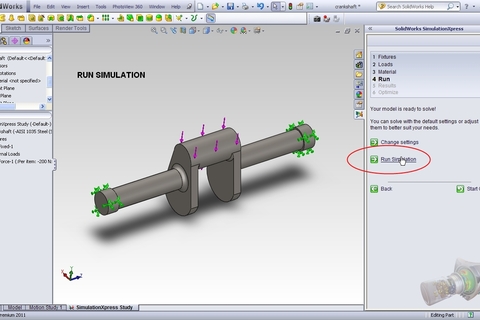 Tutorial: How to perform the simulation of a crankshaft in Solidworks ...