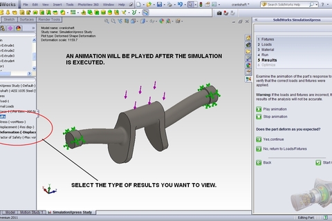 Tutorial: How to perform the simulation of a crankshaft in Solidworks ...
