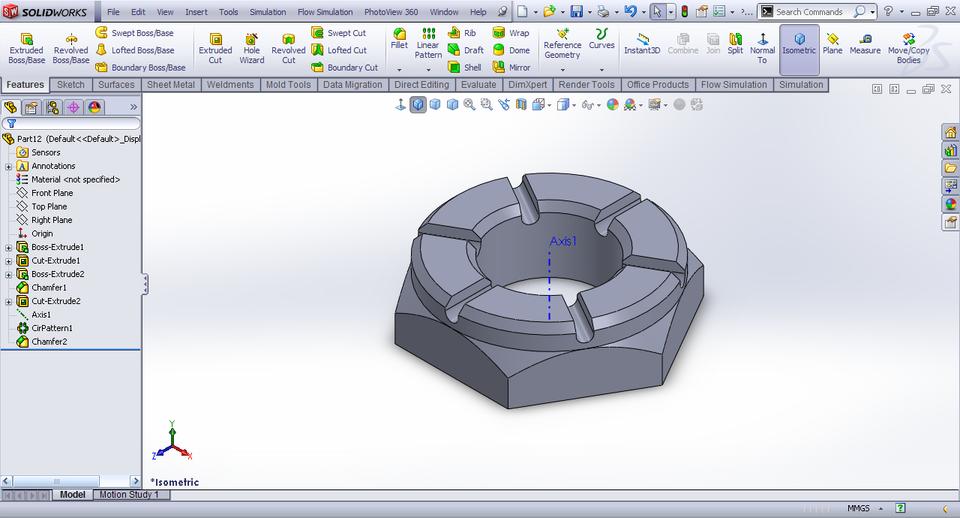 Tutorial - Modeling a Castle Nut in SolidWorks? - GrabCAD