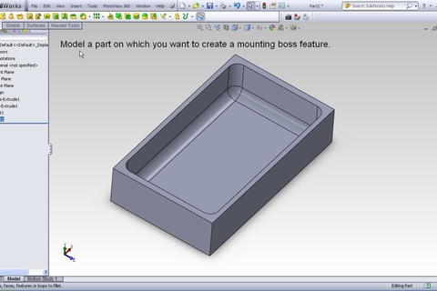 Tutorial:Using mounting boss fastening feature in Solidworks. - GrabCAD