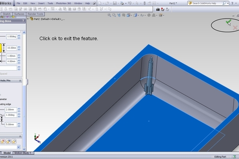 Tutorial:Using mounting boss fastening feature in Solidworks. - GrabCAD