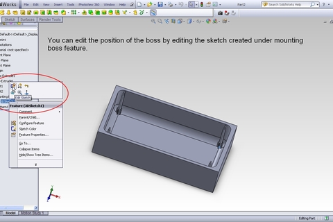 Tutorial:Using mounting boss fastening feature in Solidworks. - GrabCAD