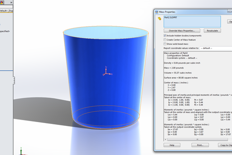 How can we calculate the volume of a drawn model using SolidWorks ...