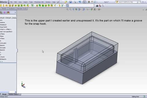Tutorial:Using snap groove fastening feature in Solidworks. - GrabCAD