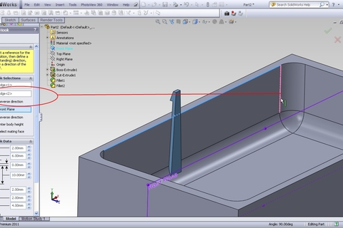 Tutorial:Using snap hook fastening feature in Solidworks. - GrabCAD