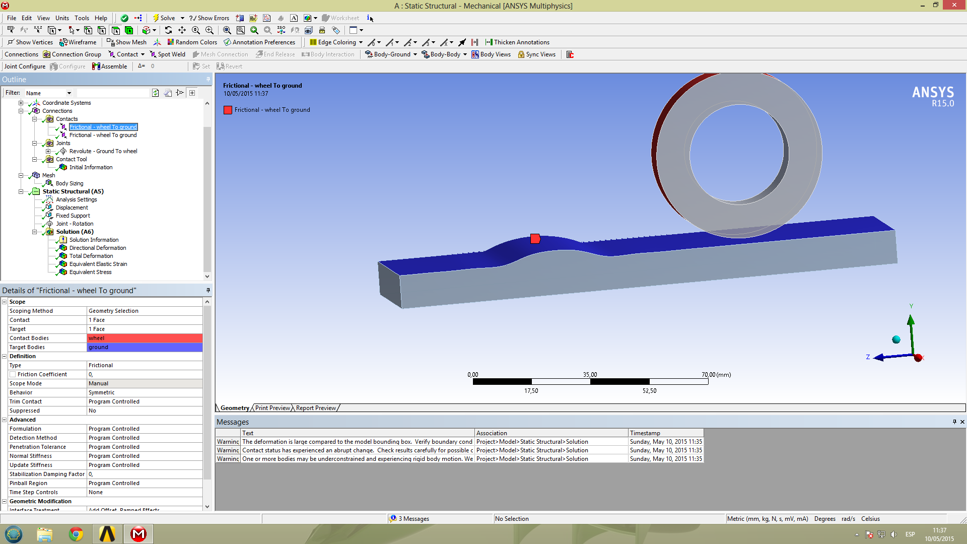 Ansys Explicit Dynamic Tutorial Tyre And Bump Grabcad Questions 0410