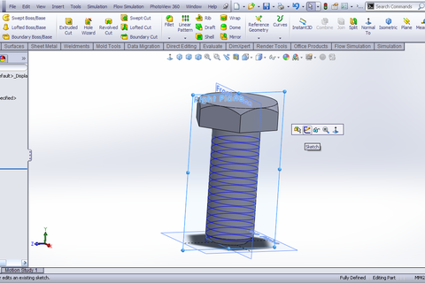 Tutorial - Modeling Unified screw threads on bolt in SolidWorks? - GrabCAD
