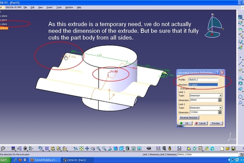 Tutorial: Splitting solid models by using surfaces in Catia V5. - GrabCAD