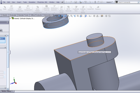 Tutorial - Assembling the parts of the universal joint in SolidWorks? - GrabCAD