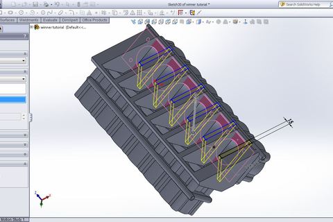Tutorial how to make engine part 12 - GrabCAD