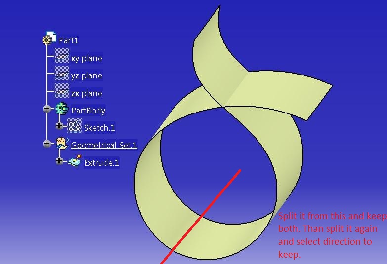 How to trim Self-intersect surface in Catia? | GrabCAD Questions