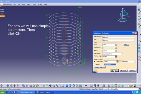 Tutorial: How to model helical spring in Catia V5? - GrabCAD