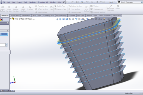 Tutorial - Modeling cylinder head fins in SolidWorks? - GrabCAD
