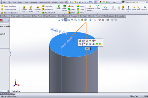 How to model Bolt with terminating thread in SolidWorks? - GrabCAD