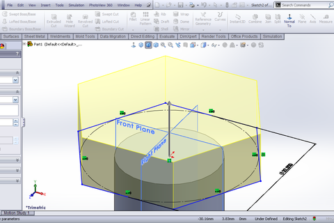 How to model Bolt with terminating thread in SolidWorks? - GrabCAD