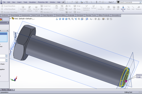 How to model Bolt with terminating thread in SolidWorks? - GrabCAD