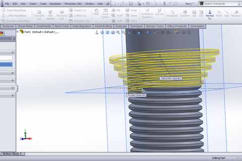 How to model Bolt with terminating thread in SolidWorks? - GrabCAD