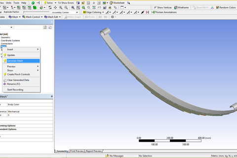 How to do analysis of a leaf spring in ansys? - GrabCAD