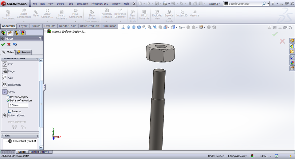 Tutorial - Screw mate in SolidWorks? - GrabCAD