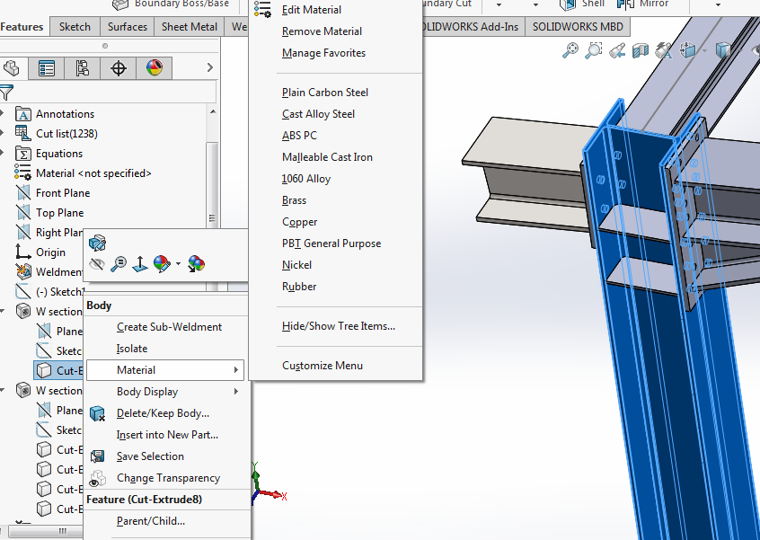 Weldments Material | GrabCAD Tutorials