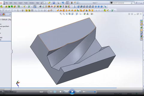 SolidWorks for beginer: Sweep Cut - GrabCAD